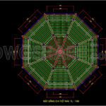 24.Autocad architectural design drawing of an octagonal Asian-style ...