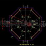 24.Autocad architectural design drawing of an octagonal Asian-style ...