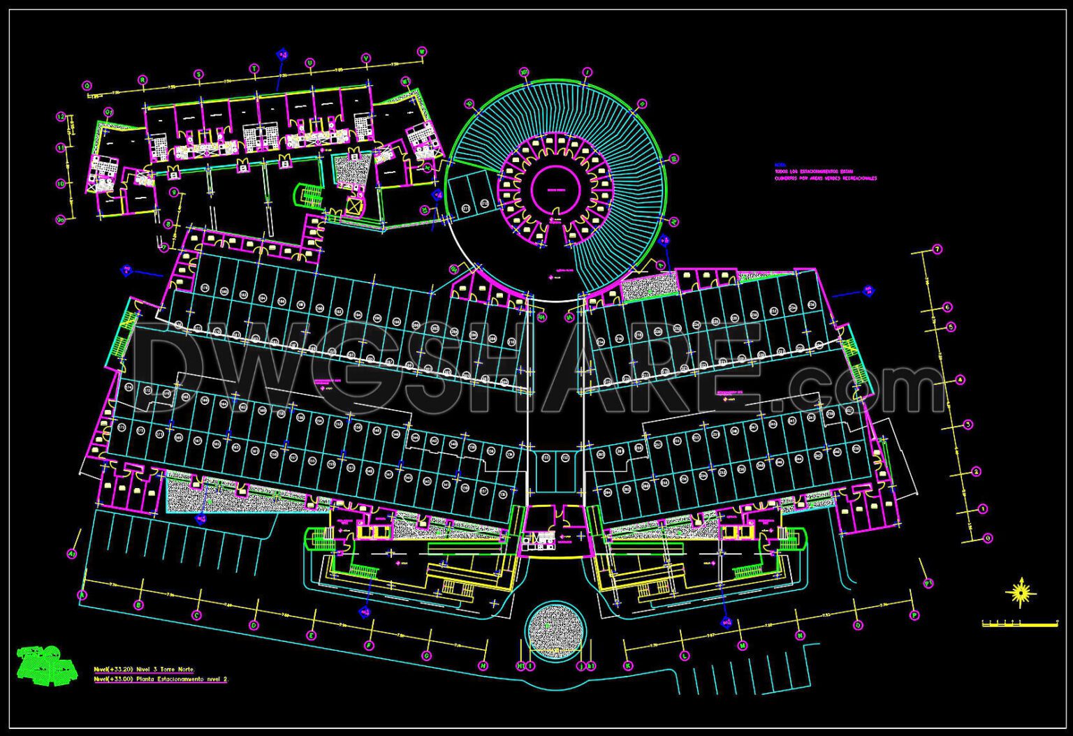5. Autocad Drawing Of Planta Estacionamiento Edif Familiar For Free Download