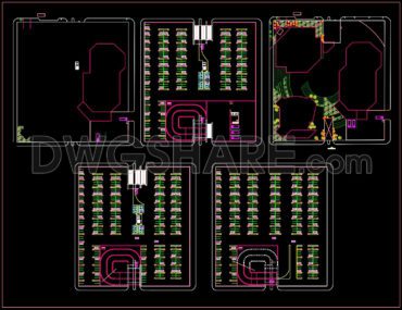 6. Autocad Drawings Of Public parking lot For Free Download