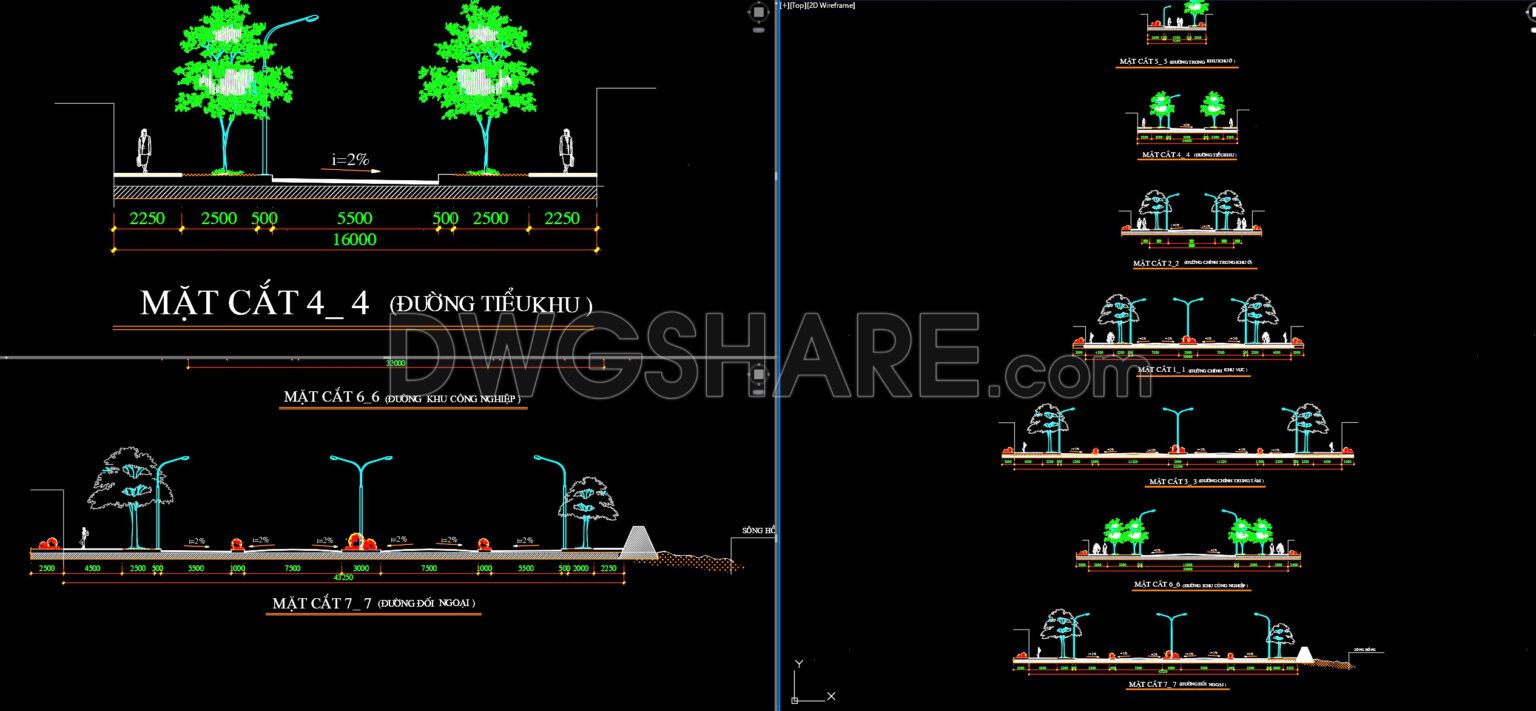 64.Detailed AutoCAD Drawings Of Road section For Download