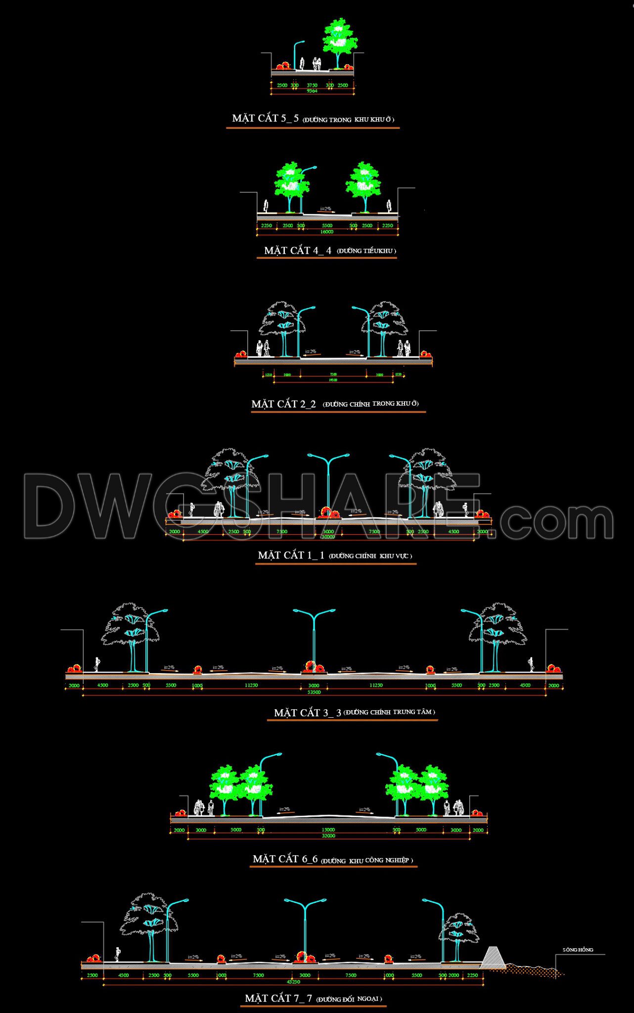 64.Detailed AutoCAD Drawings Of Road section For Download