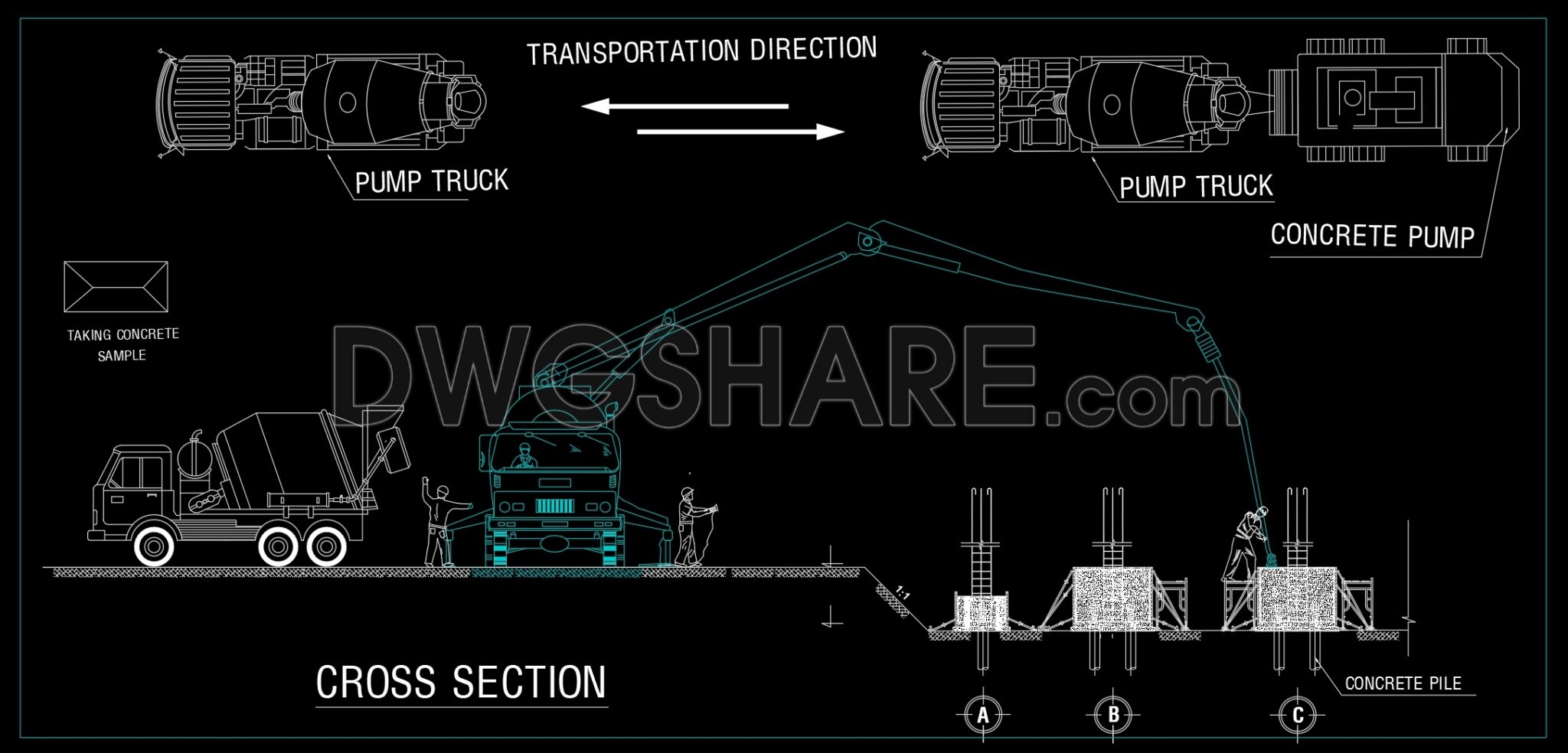 71.Autocad Drawings Of Concrete pump For Download