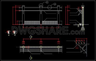 117.Fence DWG With Detailing For Free Download