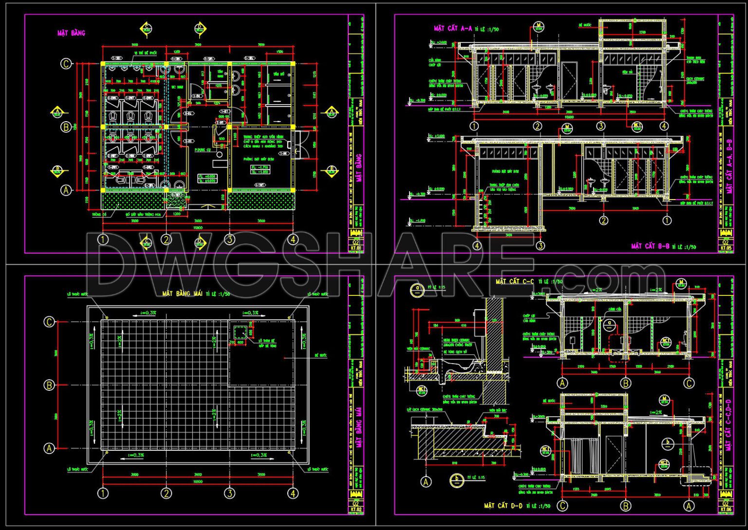 129.WC Layout Plan and elevations details AutoCAD drawing download