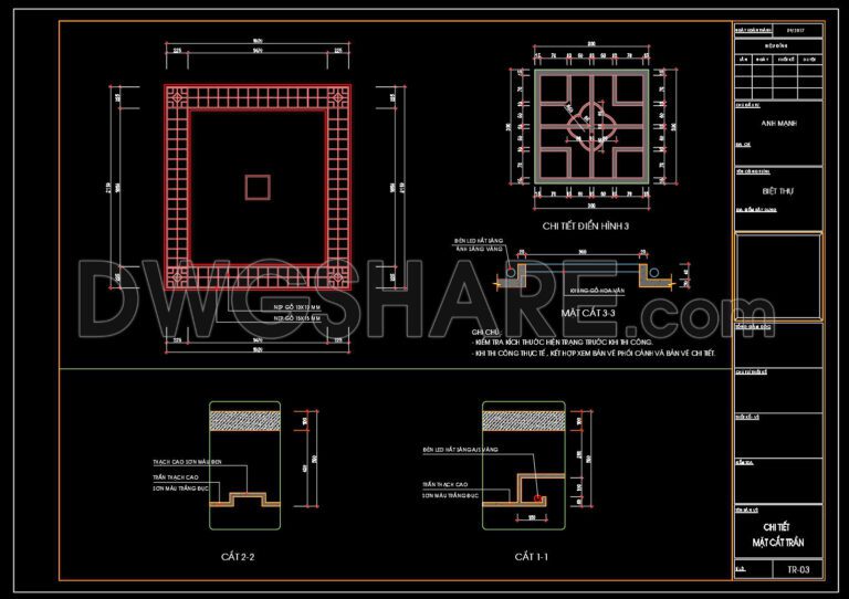 130.Autocad House Plan Free DWG Drawing Download 11.8m x 14.2m