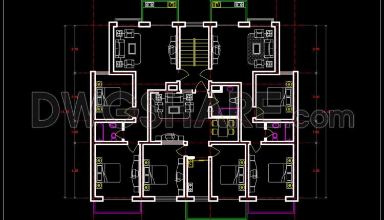 135.Apartment Plan AutoCAD File Free Download - Free Cad Blocks ...