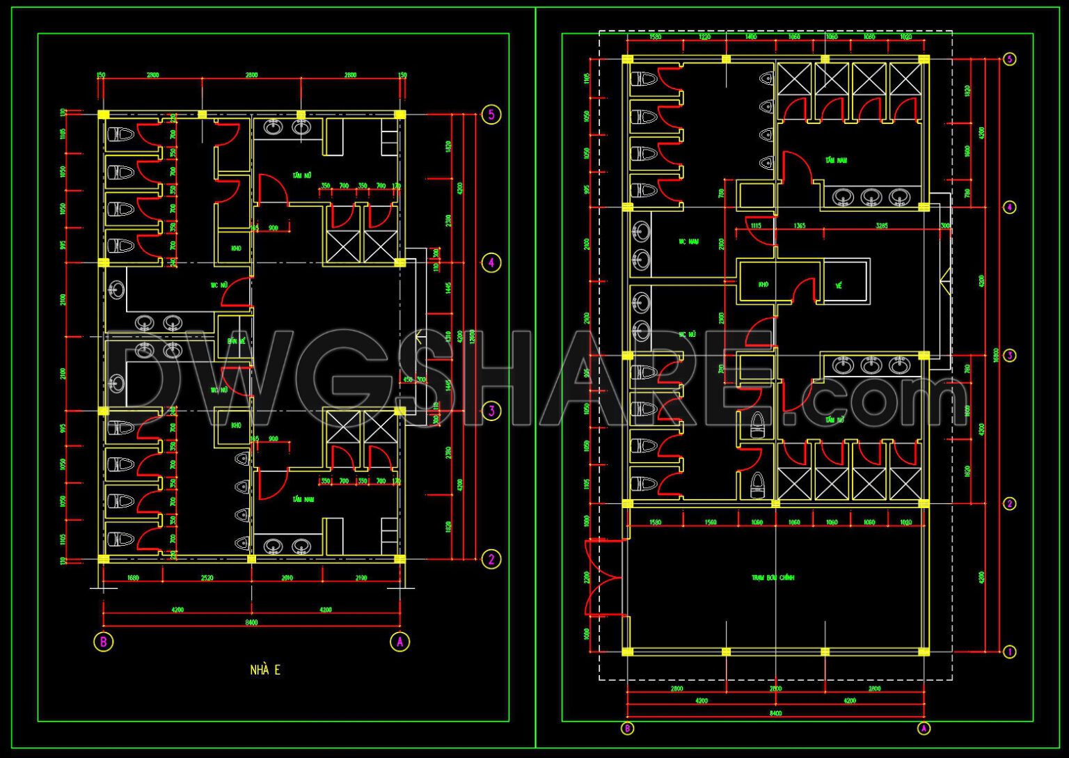 135.WC Layout Plan and elevations details AutoCAD drawing download