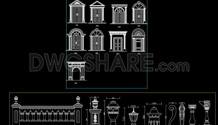 140.Arch Window CAD Blocks Elevation Design Free Download - Free Cad ...