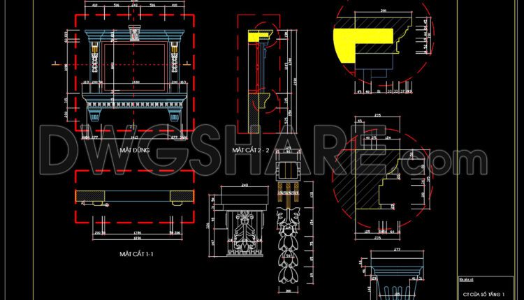 153.Free download of detailed autocad architectural drawings of column ...