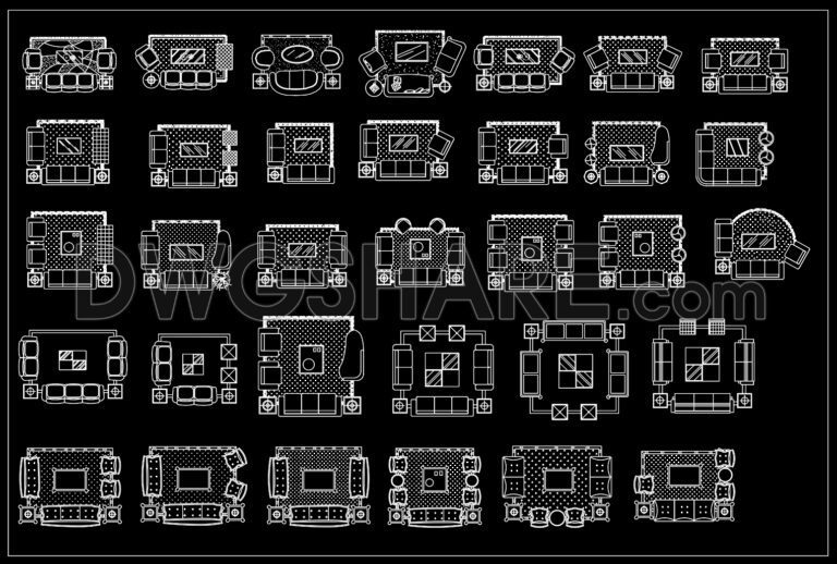220.CAD Blocks Furniture for Living room
