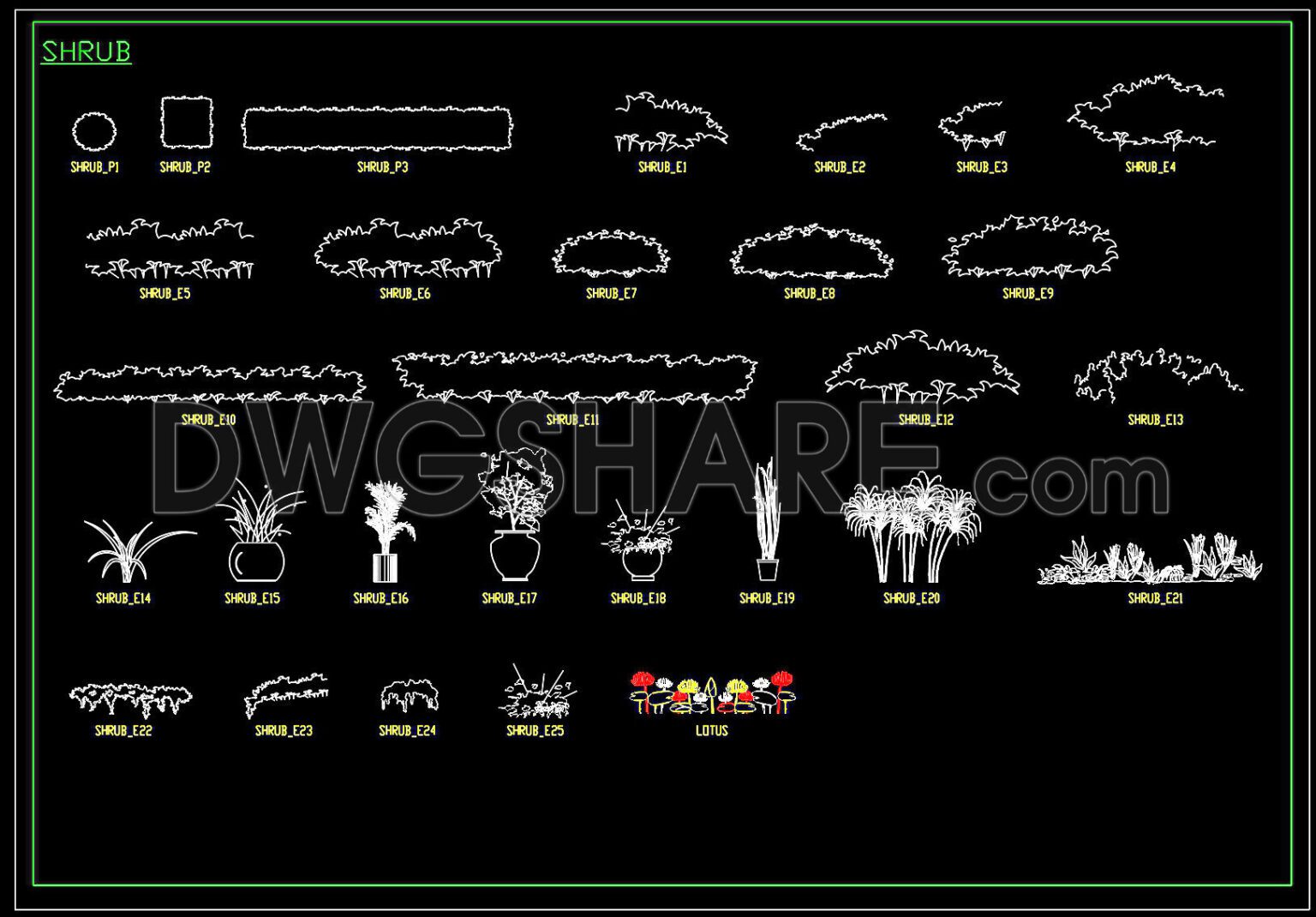36.Trees AutoCAD blocks free download