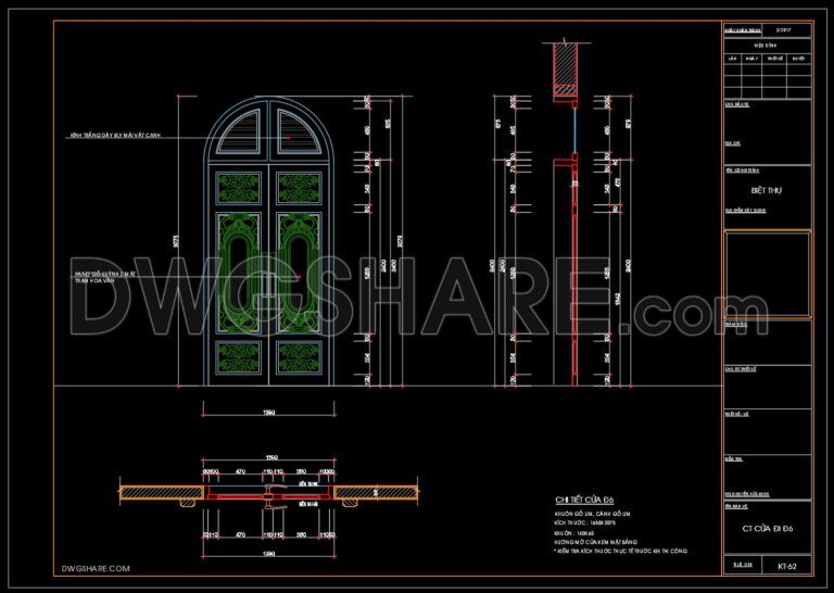 402.Detailed AutoCAD Drawings Of Doors For Download