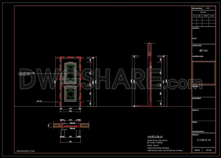 402.Detailed AutoCAD Drawings Of Doors For Download