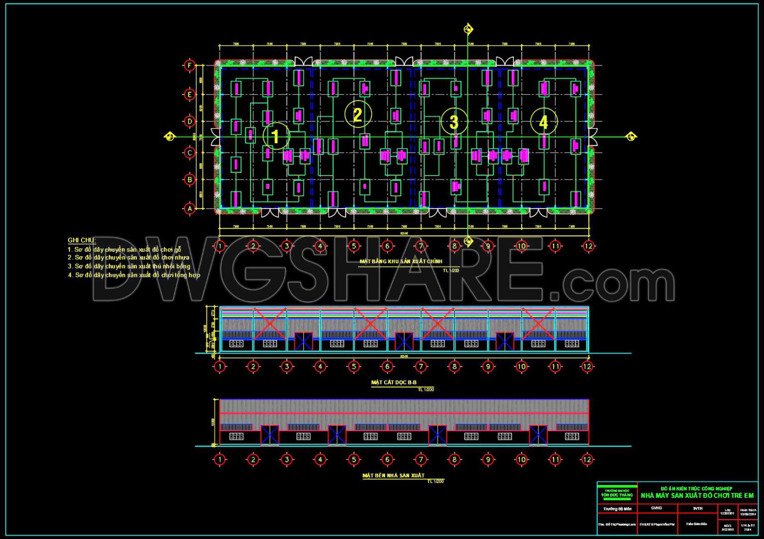 48.Autocad Drawings Of Steel Factory Plan, Sections and Elevation For ...