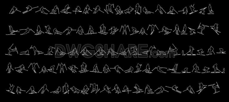 88.Autocad Drawings Of Skiing Details For Download