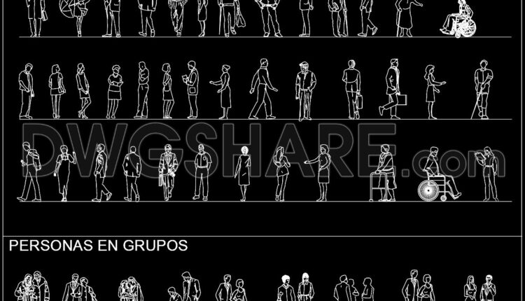 90.Autocad Drawings Of People Details For Download - Free Cad Blocks ...