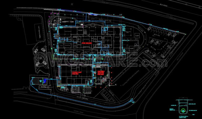 95.Autocad Drawing Of Overall External Water Line Layout For Download