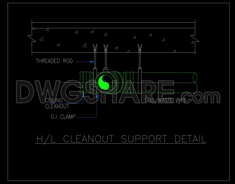96.Autocad Drawing Of H L Cleanout Support Detail For Download