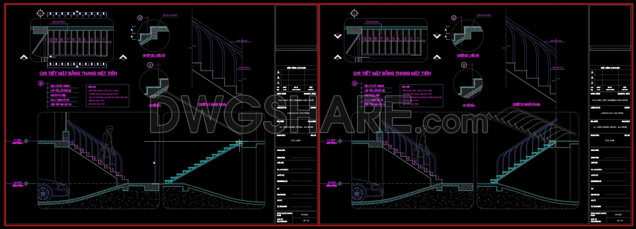 99.Detailed drawings of stairs in autocad file