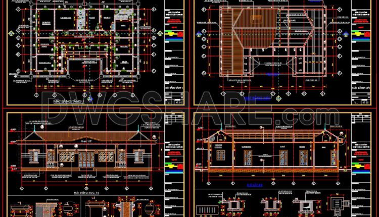 Autocad Drawings Of 1-Story Hospital A Complete Project 12.3×25.7m For ...