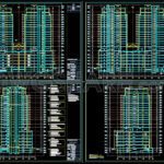 Autocad detailed section drawing of a 21-story twin tower commercial ...