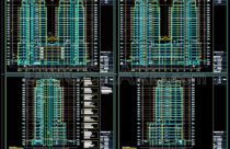 Autocad detailed drawings of a 11-story twin tower commercial center ...