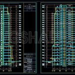 Autocad detailed section drawing of a 21-story twin tower commercial ...