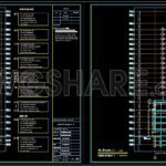 Autocad detailed section drawing of a 21-story twin tower commercial ...