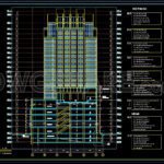 Autocad detailed section drawing of a 21-story twin tower commercial ...
