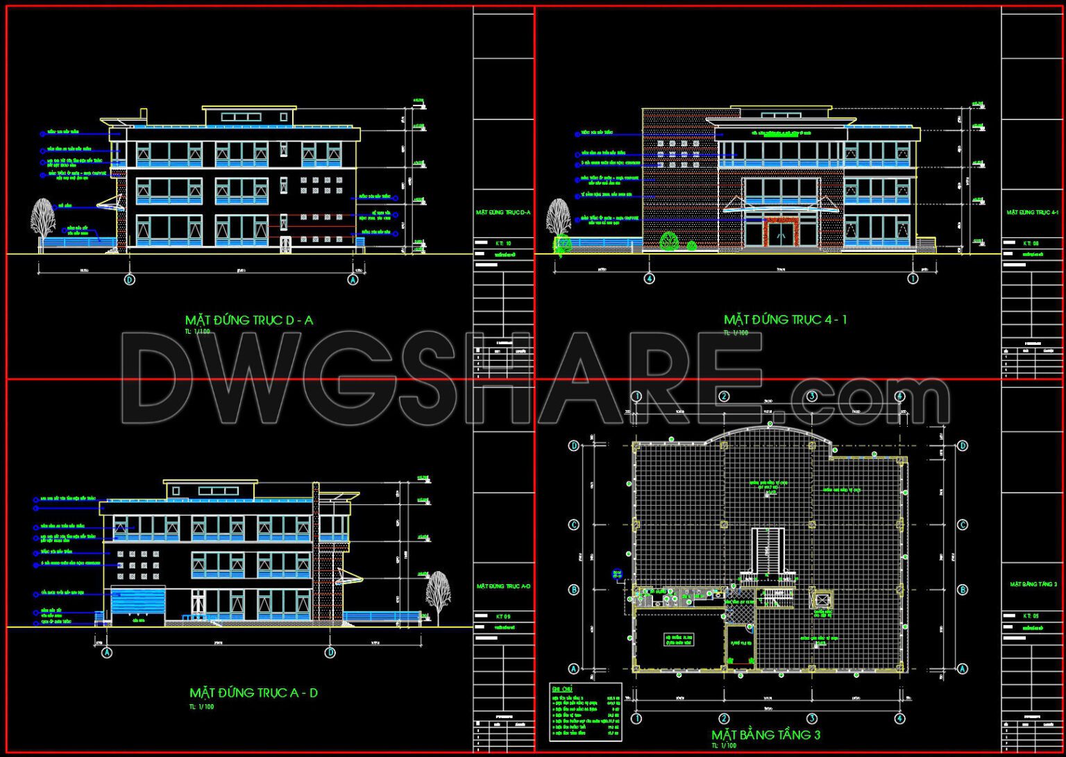 Drawings Of 3-Story Office Headquarters For Free Download