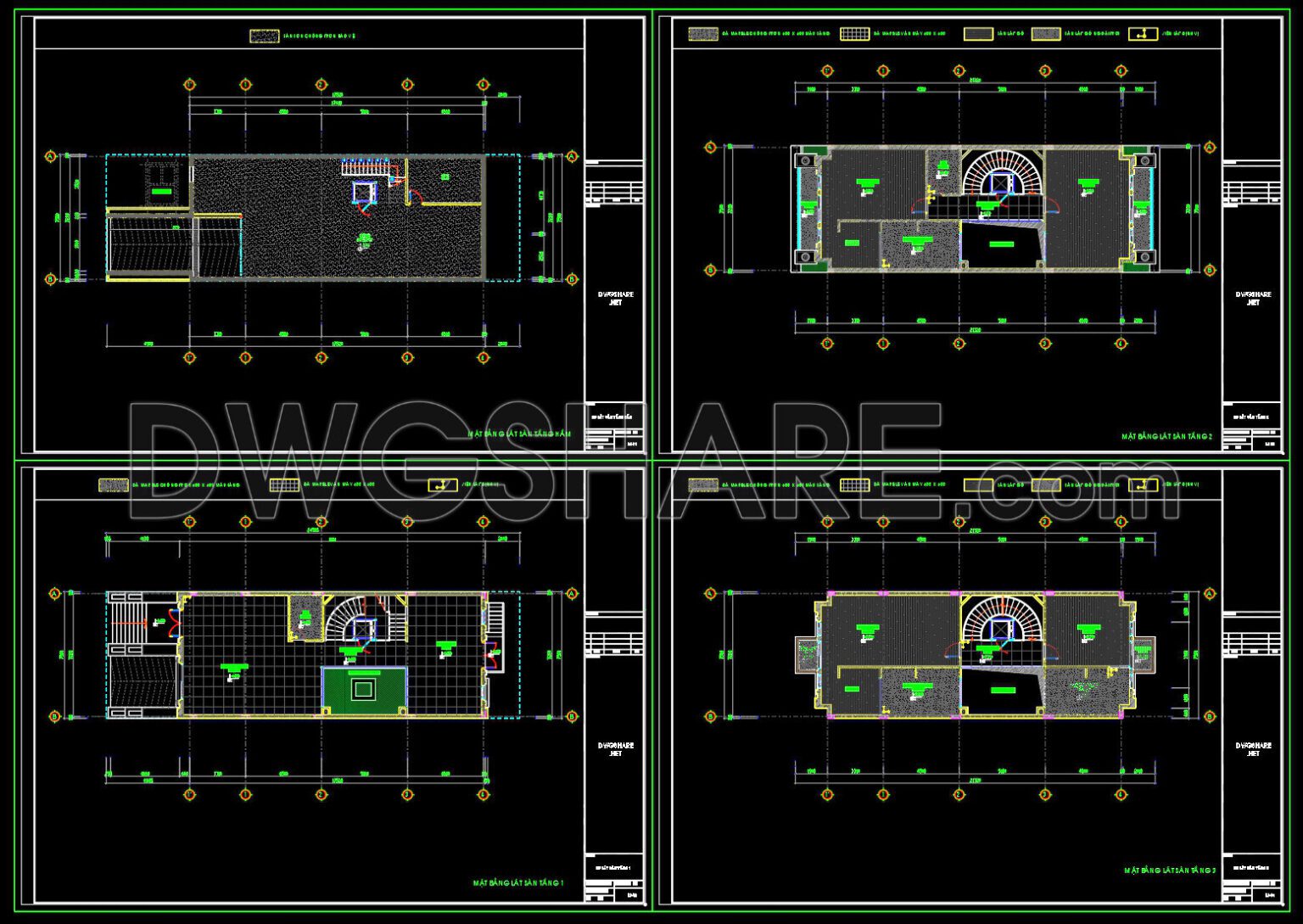 Drawings Of 4-Story House A Complete Project 7.5mx24.5m For Download