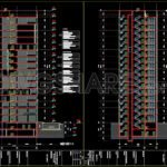 The Autocad drawings of a 15-story office building design with an area ...