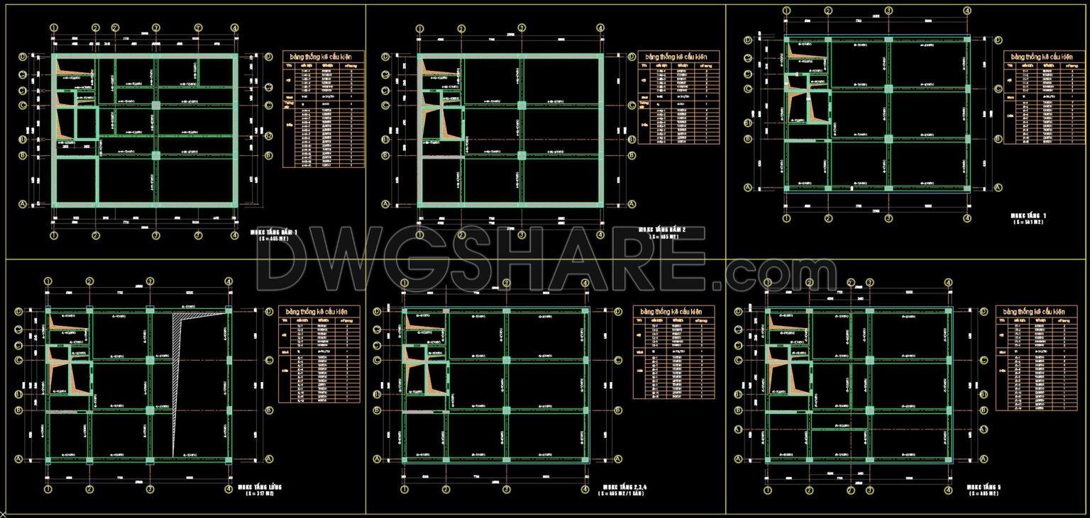 The Autocad drawings of a 15-story office building design with an area ...