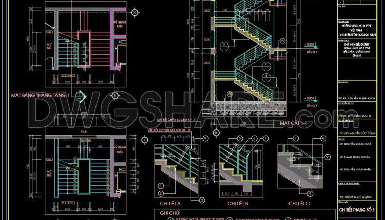 101.Detailed drawings of stairs in autocad file - Free Cad Blocks ...