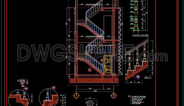 102.Detailed drawings of stairs in autocad file - Free Cad Blocks, download DWG models for ...