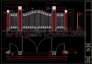 118.Gate and Fence DWG With Detailing For Free Download | Free Cad ...
