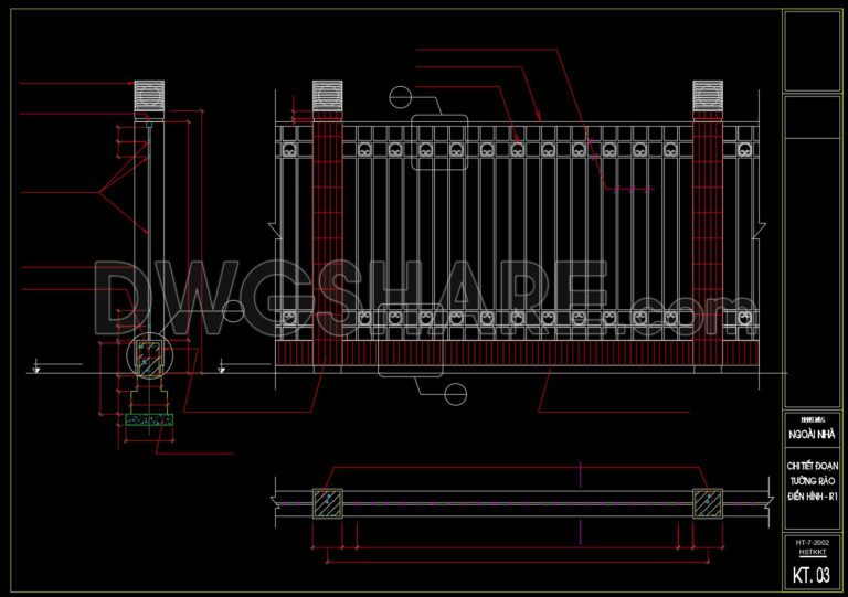 118.Gate and Fence DWG With Detailing For Free Download | Free Cad ...