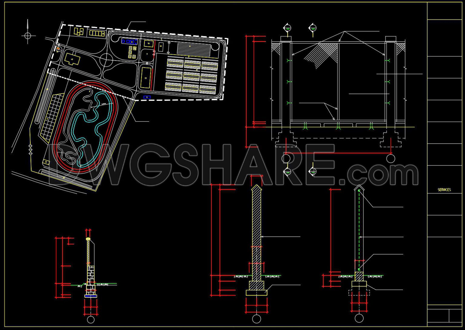 123.Gate and Fence DWG With Detailing For Free Download