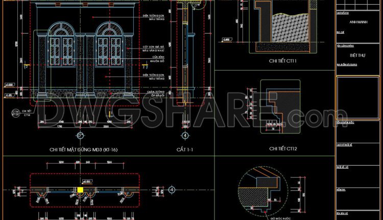 173.Autocad detailed drawing of the vertical elevation of a townhouse ...