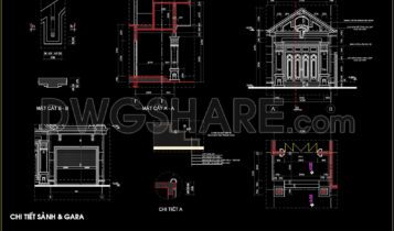 19.Wedding Hall Layout Plan and Elevations CAD