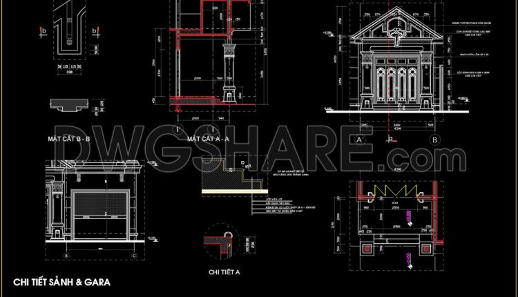 174.Detailed AutoCAD drawings of vertical elevations and classic ...