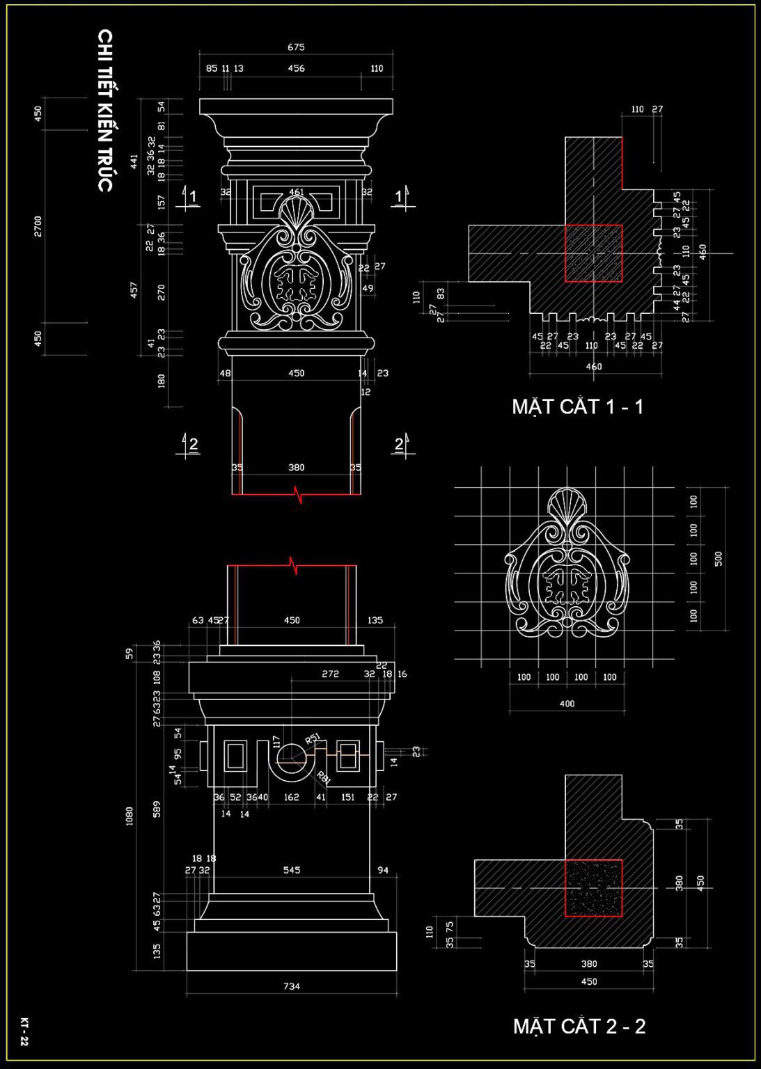 175.Detailed AutoCAD drawings of vertical elevations and classic balconies
