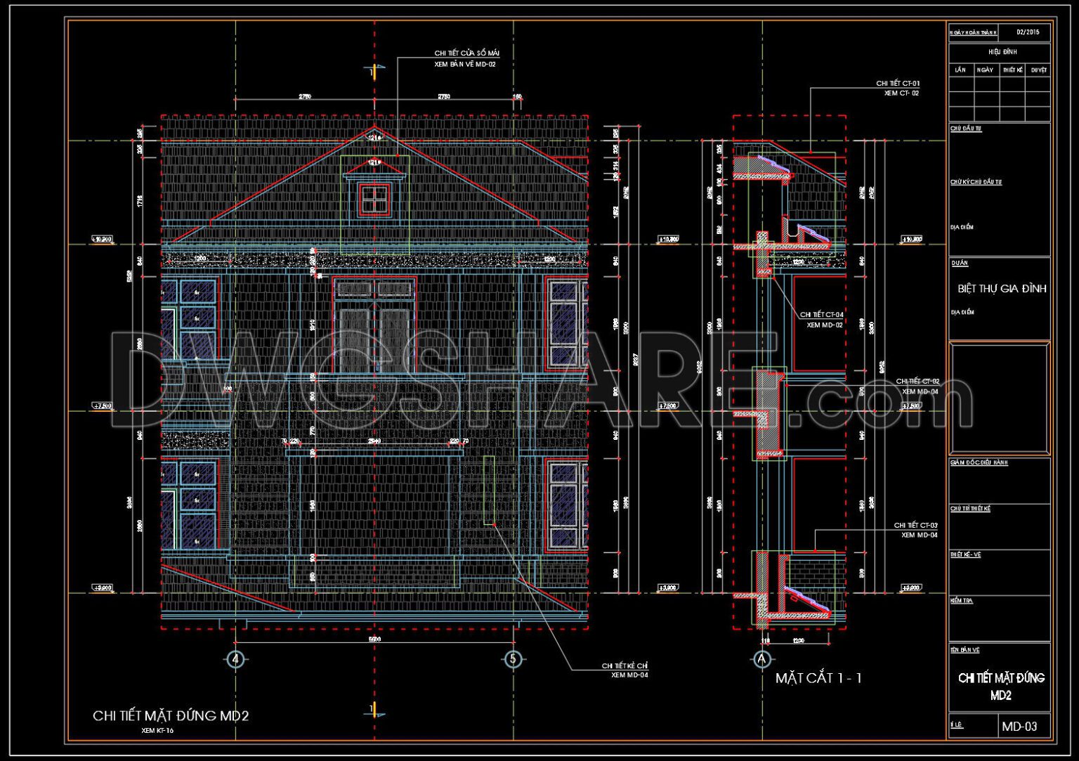178.Autocad drawing of detailed vertical facade, roof gutter drainage ...