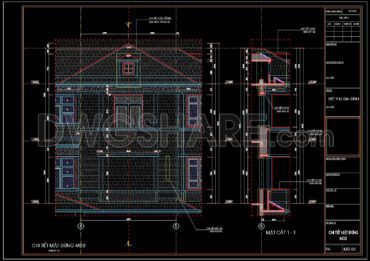 178.Autocad drawing of detailed vertical facade, roof gutter drainage ...