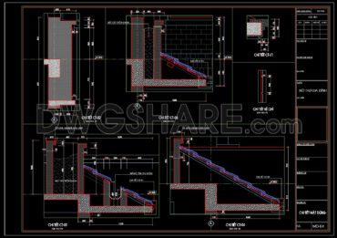 178.Autocad drawing of detailed vertical facade, roof gutter drainage ...