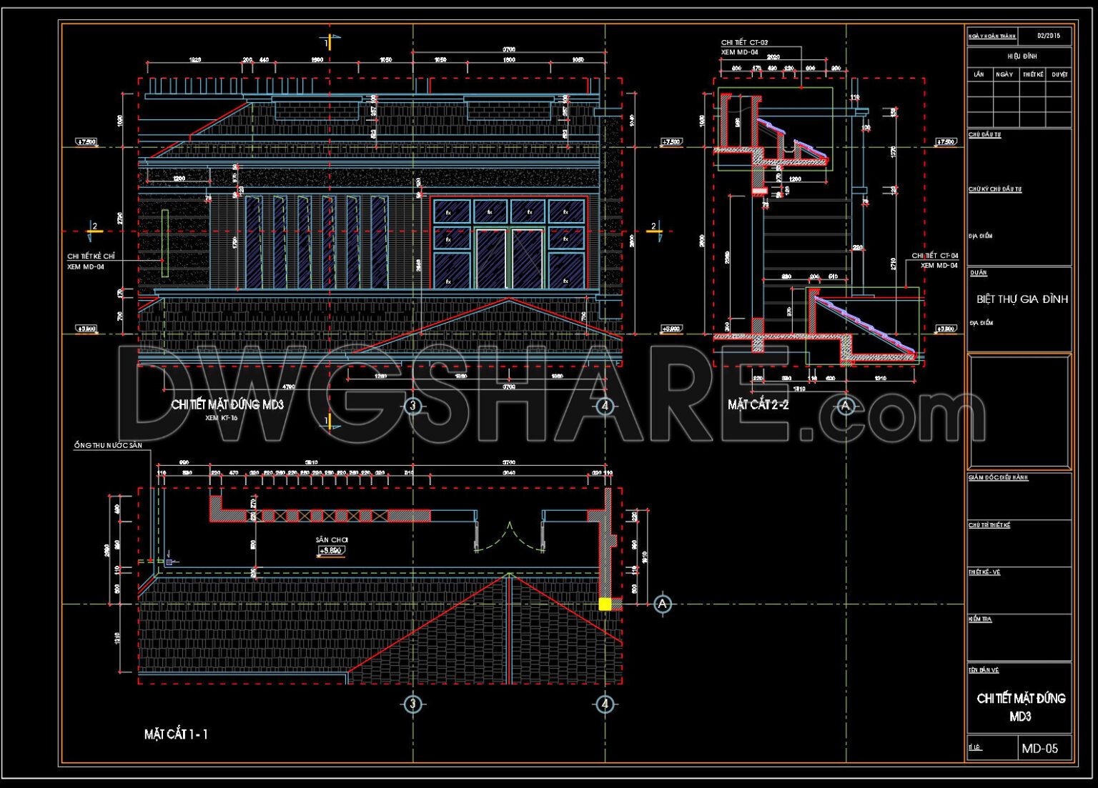 178.Autocad drawing of detailed vertical facade, roof gutter drainage ...