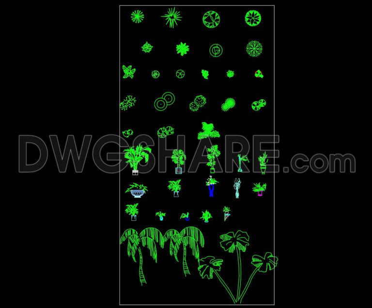 37.Trees AutoCAD blocks free download