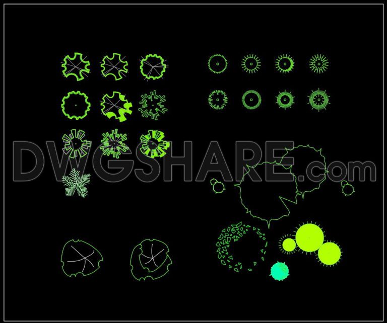 39.Autocad Drawings Of Tree In Top View For Download