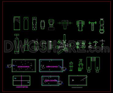 7.Autocad Drawing Of Gym Equipment For Download